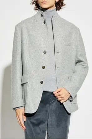 Eleventy Stand Collar Jacket - Gray