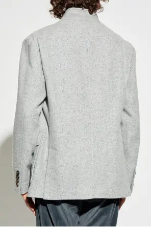 Eleventy Stand Collar Jacket - Gray