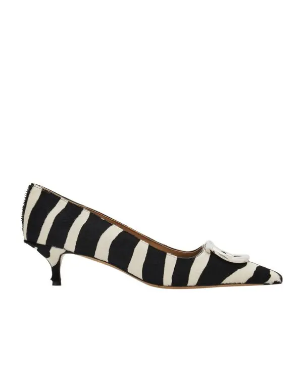 FERRAGAMO Lara 40 Printed Pumps - White/black