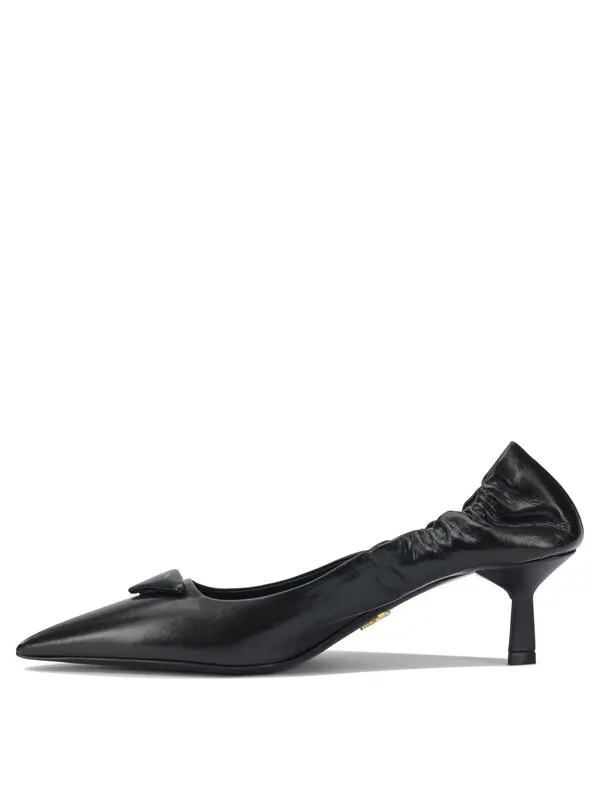 Prada Pointed Toe Elasticated Pumps - Black