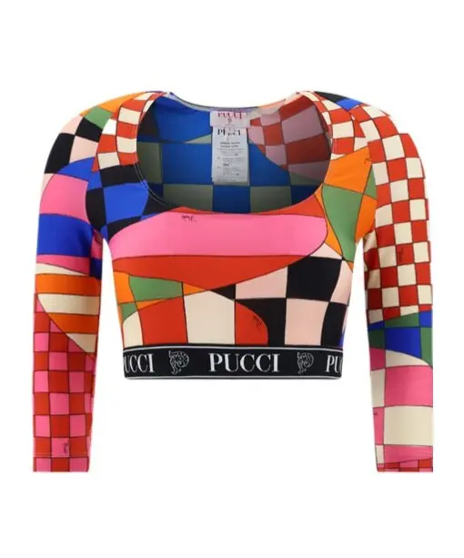 Emilio Pucci Graphic Print Cropped Top