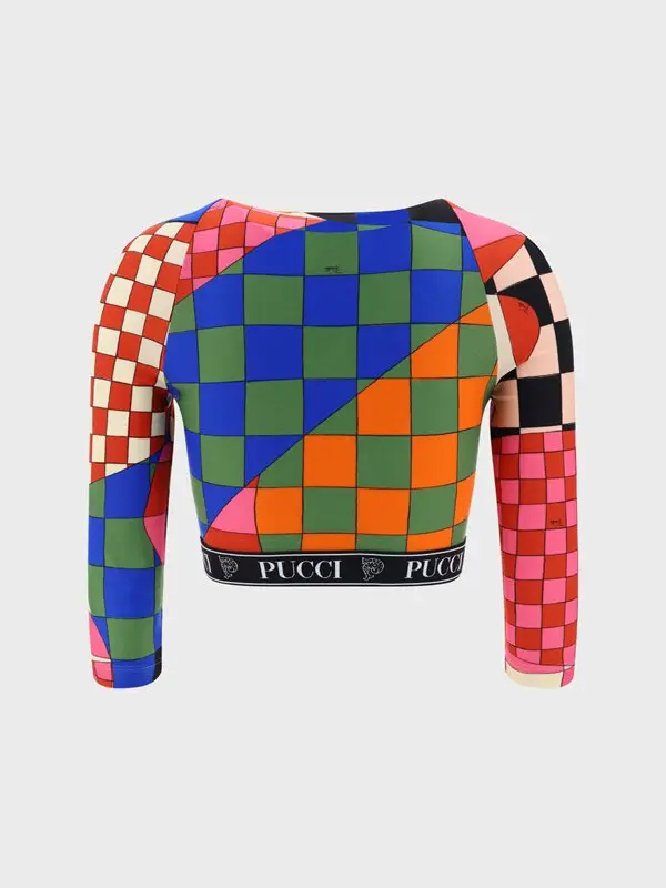 Emilio Pucci Graphic Print Cropped Top