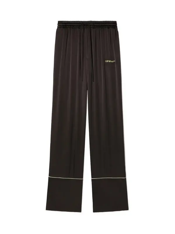 Off-White Logo Embroidered Drawstring Pants - Black