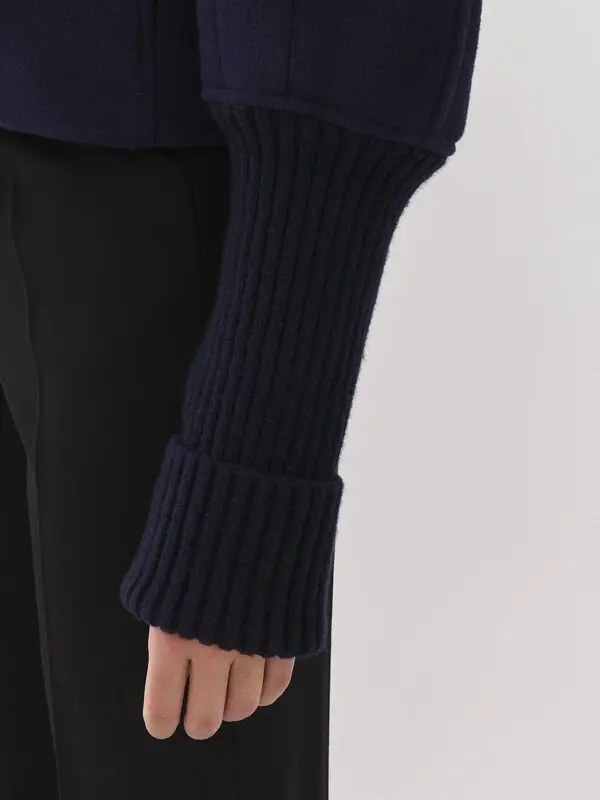 Chloé Boxy Cropped Coat With Round Sleeves