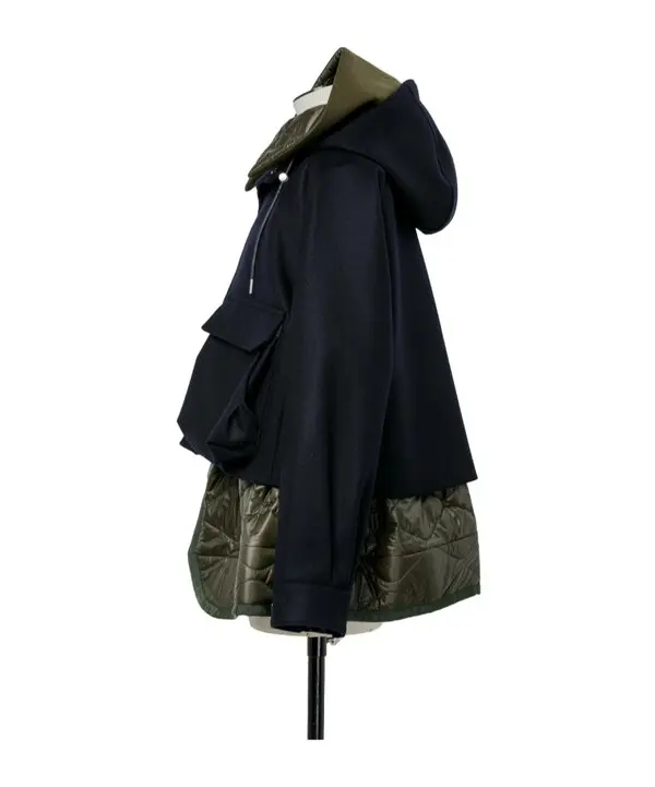 Sacai Melton Blouson With Quilted Nylon Inset