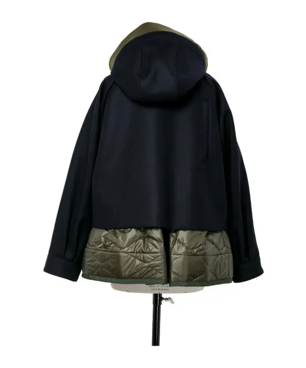 Sacai Melton Blouson With Quilted Nylon Inset