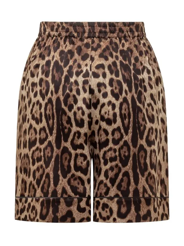 Dolce & Gabbana Leopard Printed Elasticated Waistband Shorts - No