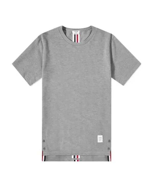 Thom Browne Rwb Striped Crewneck T-shirt - Light Gray
