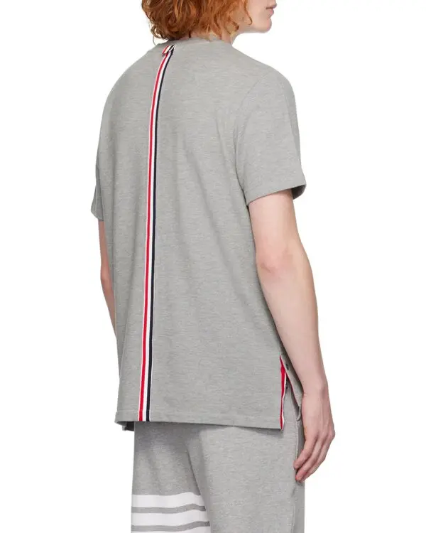 Thom Browne Rwb Striped Crewneck T-shirt - Light Gray