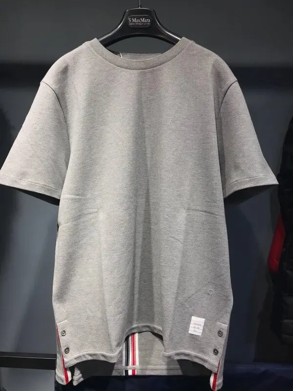Thom Browne Rwb Striped Crewneck T-shirt - Light Gray