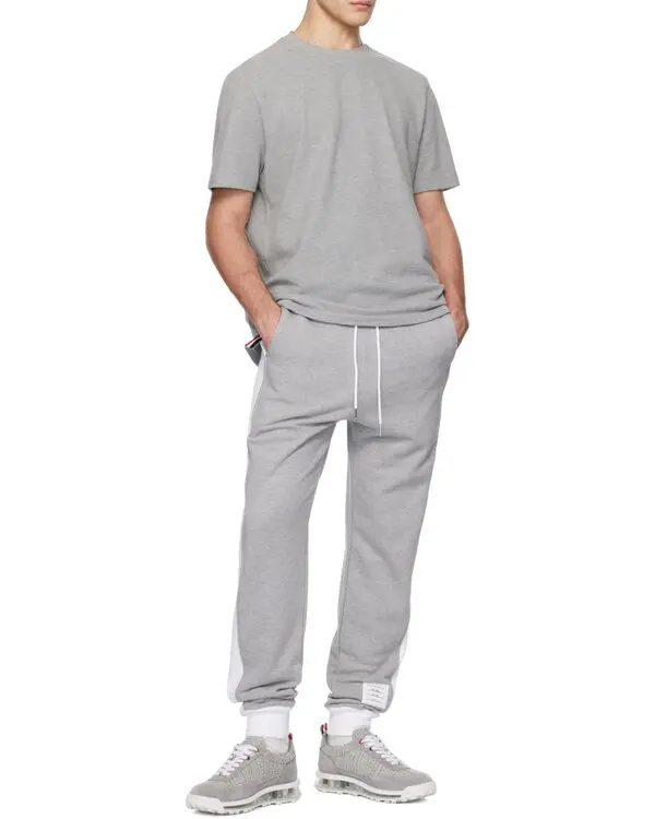 Thom Browne Rwb Striped Crewneck T-shirt - Light Gray