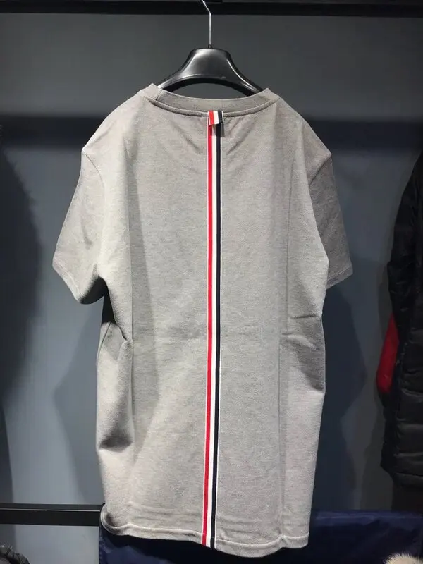 Thom Browne Rwb Striped Crewneck T-shirt - Light Gray