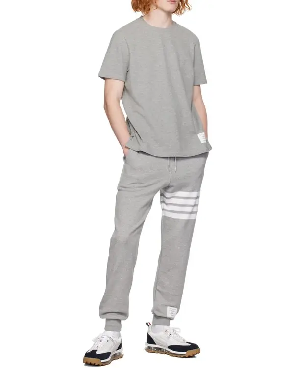 Thom Browne Rwb Striped Crewneck T-shirt - Light Gray