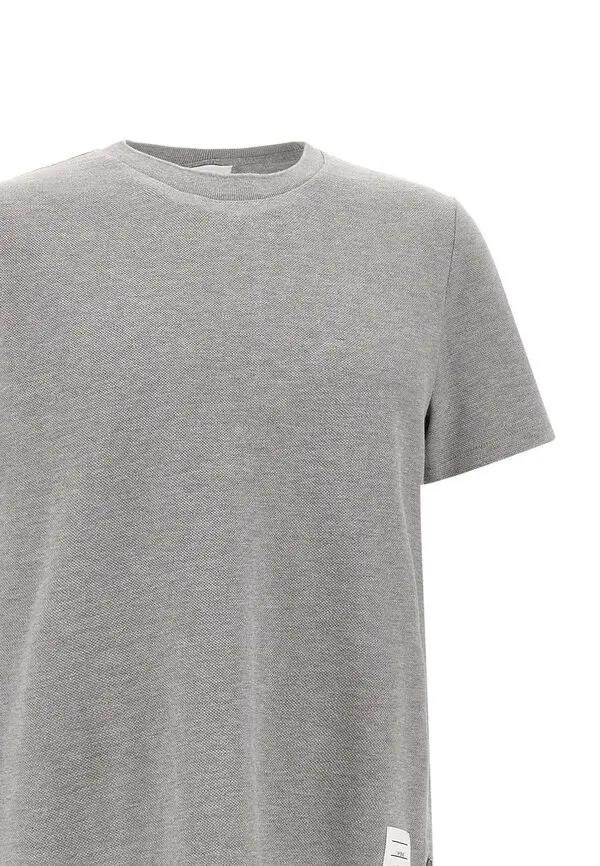 Thom Browne Rwb Striped Crewneck T-shirt - Light Grey