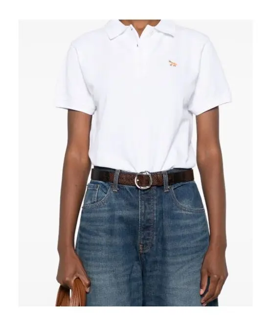 Maison Kitsuné Short Sleeve Fox-embroidered Polo Shirt