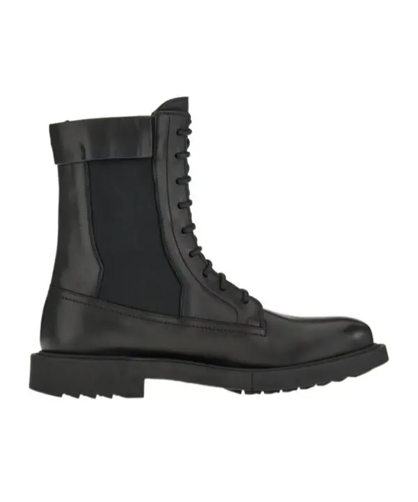 FERRAGAMO Gancini Buckle Lace-up Combat Boots