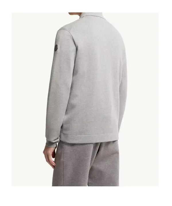 Moncler Wool Zip-up Cardigan With Leather Logo Details
