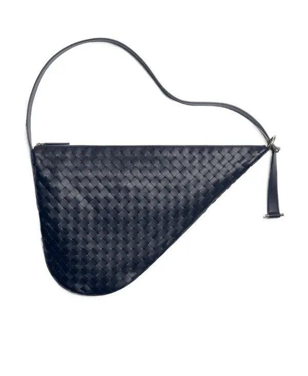 Bottega Veneta Intrecciato Leather Shoulder Bag - Black
