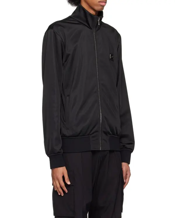 Dolce & Gabbana Logo Plaque Zip Track Jacket - Black