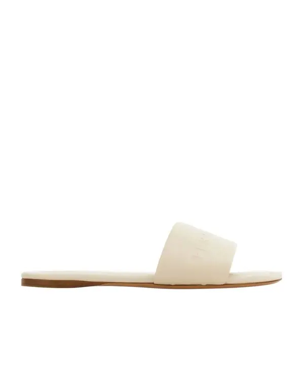 FERRAGAMO Padded Logo Slides - Mascarpone