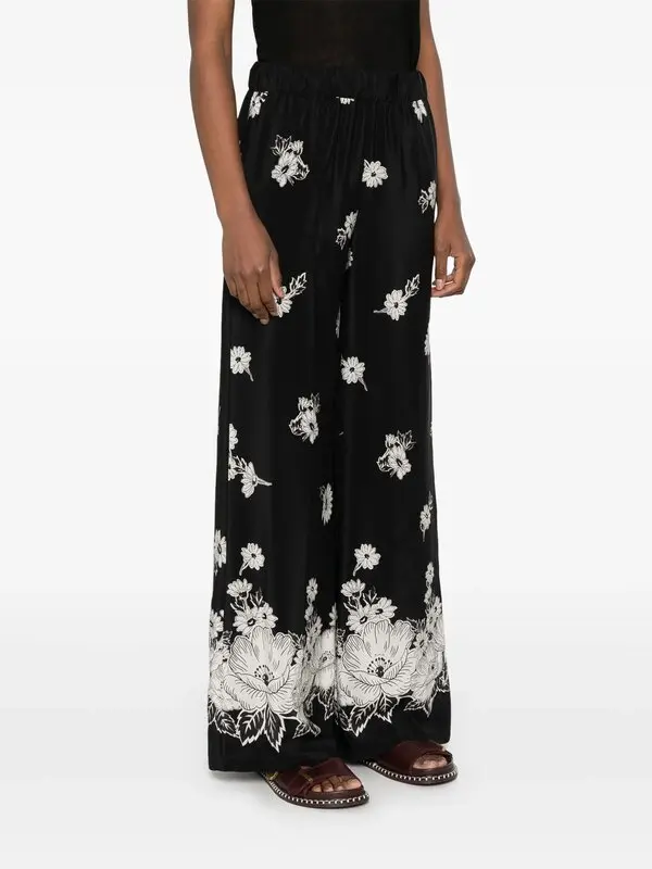 P.a.r.o.s.h Steven Floral Print Trousers - Black