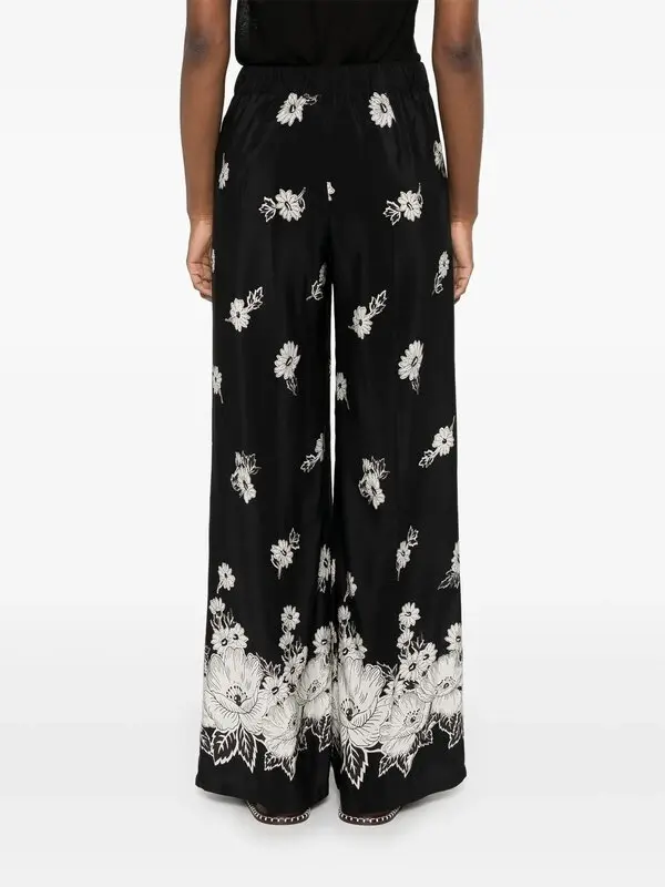 P.a.r.o.s.h Steven Floral Print Trousers - Black