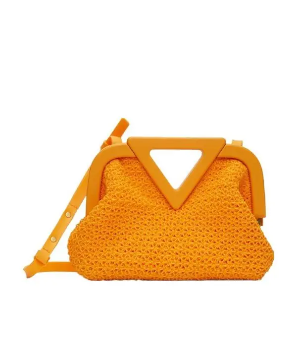 Bottega Veneta Point Woven Crossbody Bag - Orange