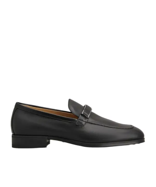 TOD'S Logo Debossed Loafers - Black