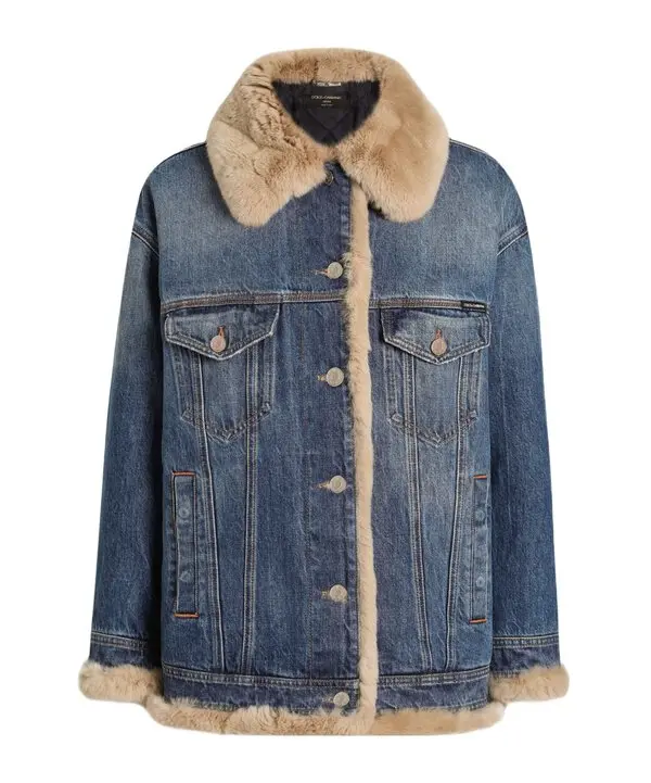 Dolce & Gabbana Fur-trimmed Denim Jacket