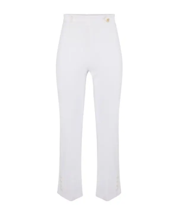 Elisabetta Franchi Split-hem Slim Pants - Ivory