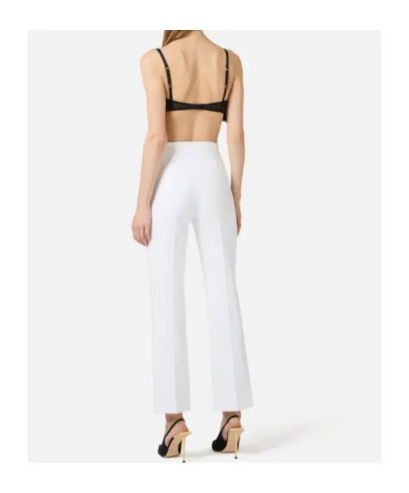 Elisabetta Franchi Slim Split-hem Pants With Logo Detail