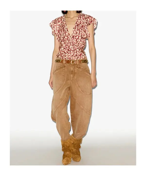 Isabel Marant Étoile Lona V-neck Ruffled Hem Top