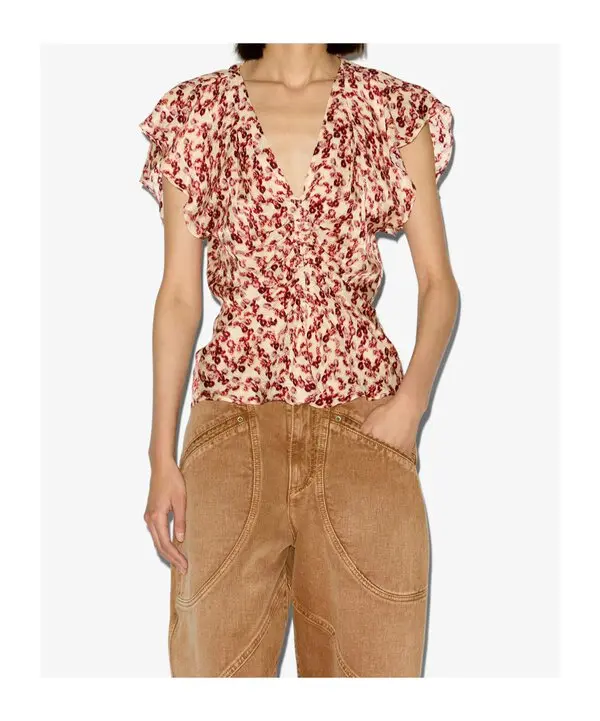 Isabel Marant Étoile Lona V-neck Ruffled Hem Top