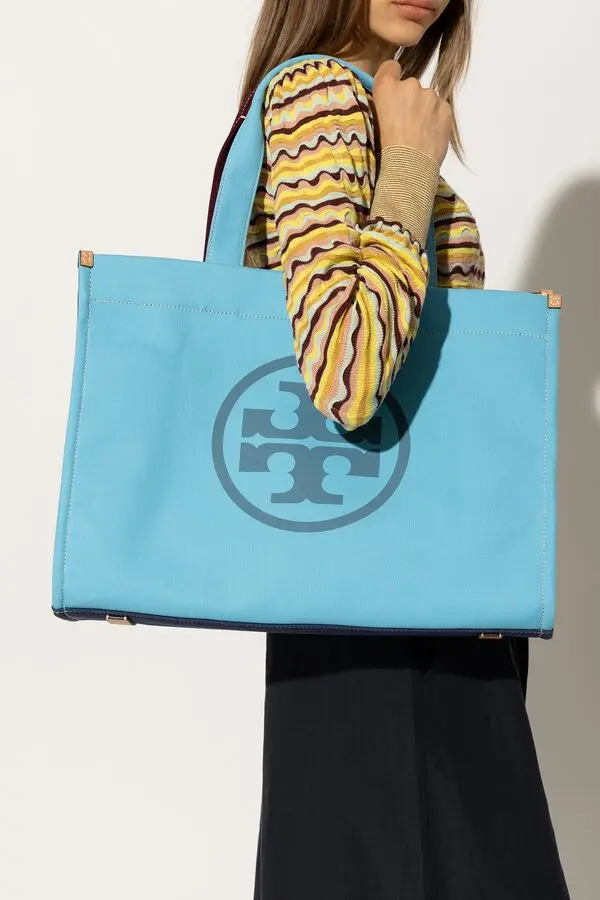 Tory Burch Logo Detailed Two-tone Tote Bag