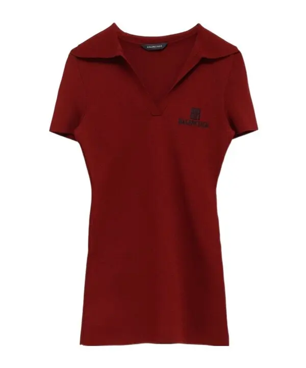 Balenciaga Logo Embroidered Polo Shirt
