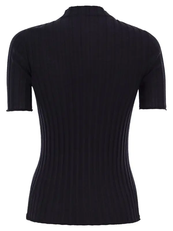 Peserico Short-sleeve Ribbed Turtleneck Sweater