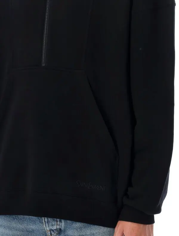 Saint Laurent Half-zipped Long-sleeved Hoodie
