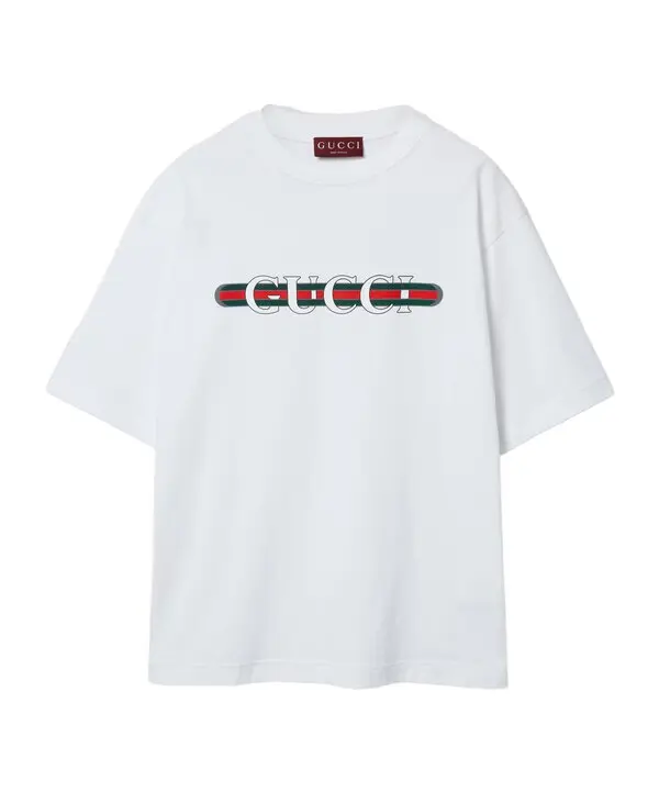 Gucci Logo Printed Jersey T-shirt - White