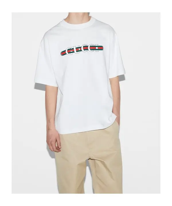 Gucci Logo Printed Jersey T-shirt - White