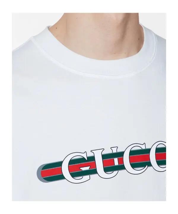 Gucci Logo Printed Jersey T-shirt - White