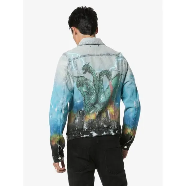 Amiri City Pattern Denim Coat