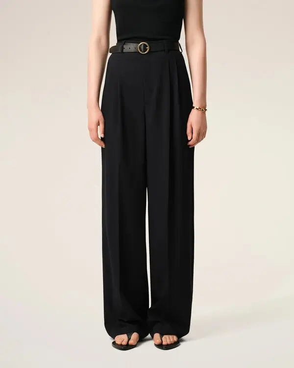 AMI Paris High Waist Wide Leg Trousers
