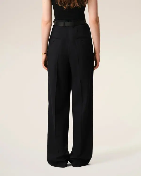 AMI Paris High Waist Wide Leg Trousers