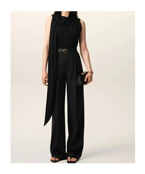 AMI Paris High Waist Wide Leg Trousers