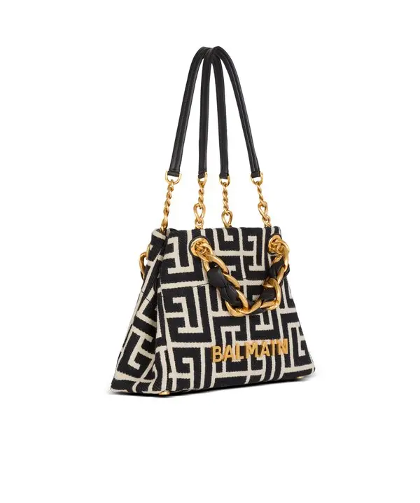 Balmain Monogram Jacquard 1945 Soft Tote Bag - Black