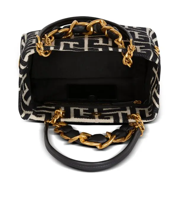 Balmain Monogram Jacquard 1945 Soft Tote Bag - Black