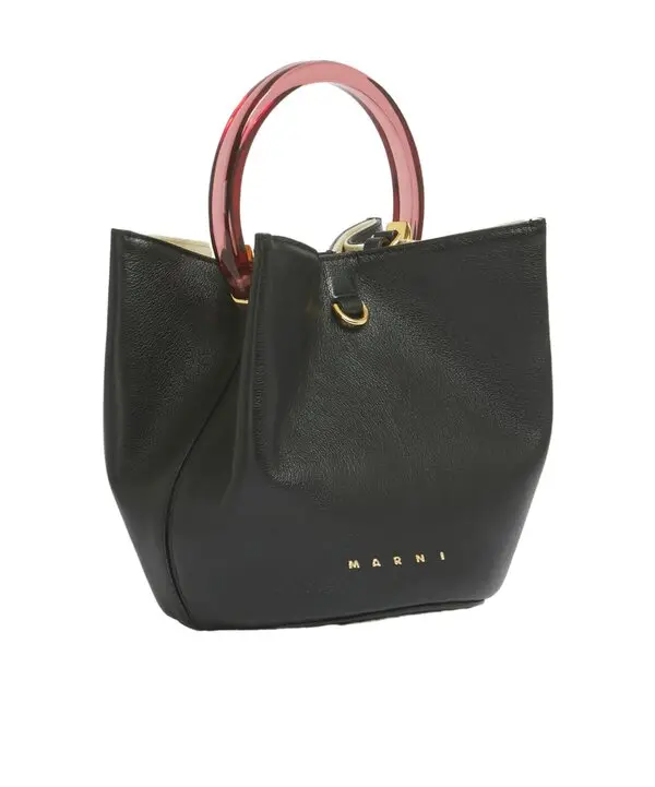 Marni Pannier Bucket Bag In Calfskin Leather