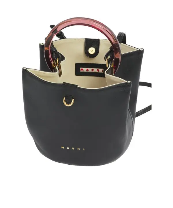 Marni Pannier Bucket Bag In Calfskin Leather