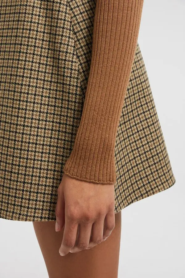 Moncler Checked A-line Mini Skirt - Beige/green