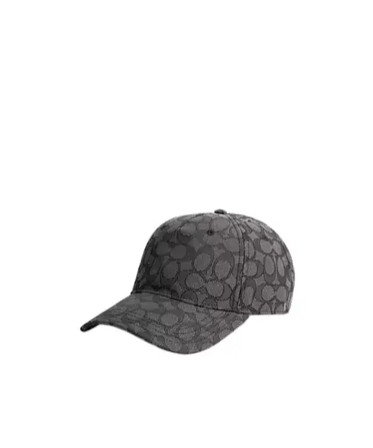 COACH Signature Jacquard Baseball Hat - Charcoal
